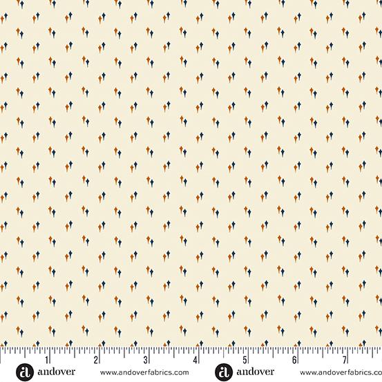 AND Indigo Cheddar - A-1144-L Cream - Cotton Fabric