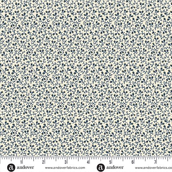 AND Indigo Cheddar - A-1147-L Cream - Cotton Fabric