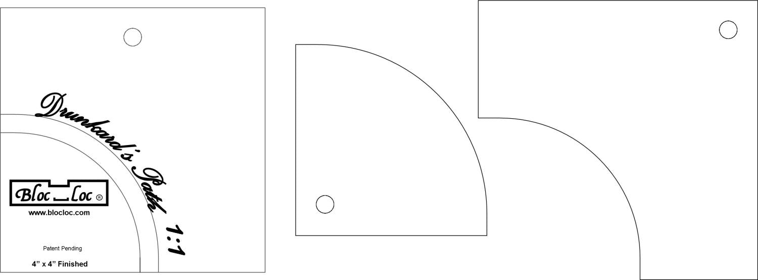 Bloc Loc Drunkards Path Ruler Set 4 Inch - DP-4
