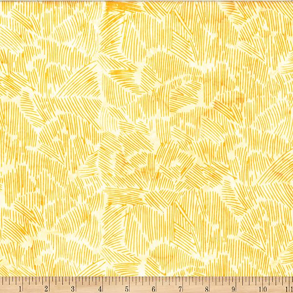 HFF Bali Batiks Line Feather Texture - W2596-471 Buttercup - Cotton Ba