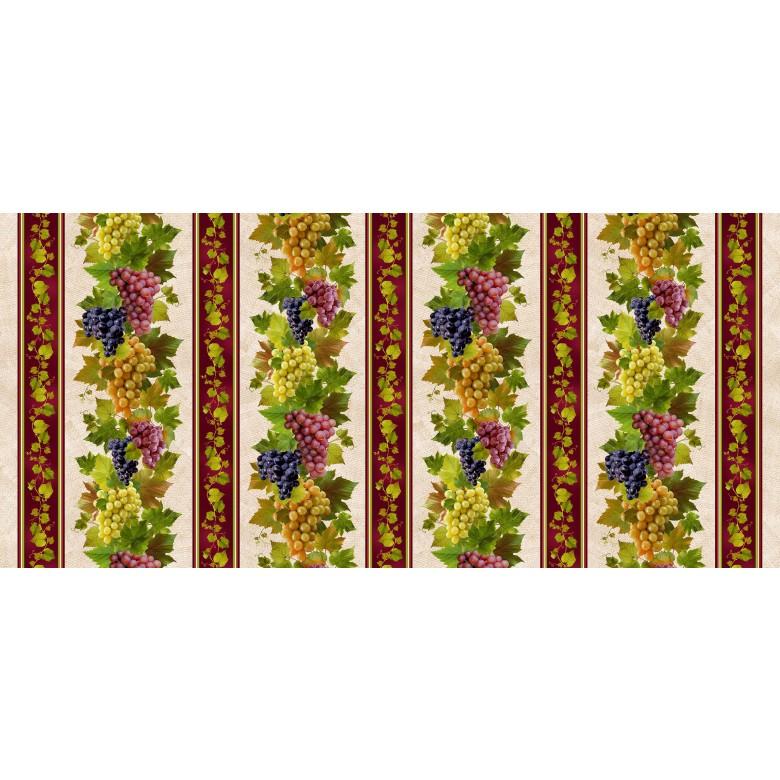 MM Viva Vino Grape Vine Stripe - DCX11565-CREM-D Cream - Cotton Fabric