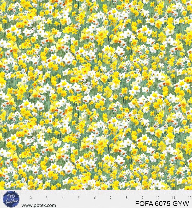 PB Fields of Faith Field of Flowers - 6075-GYW - Cotton Fabric