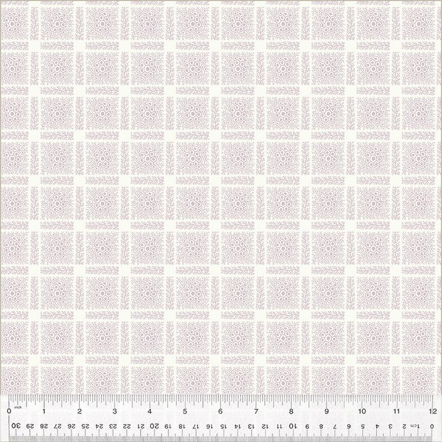 WHM Circa: Purple Lacy Plaid - 53953-1 Ivory - Cotton Fabric